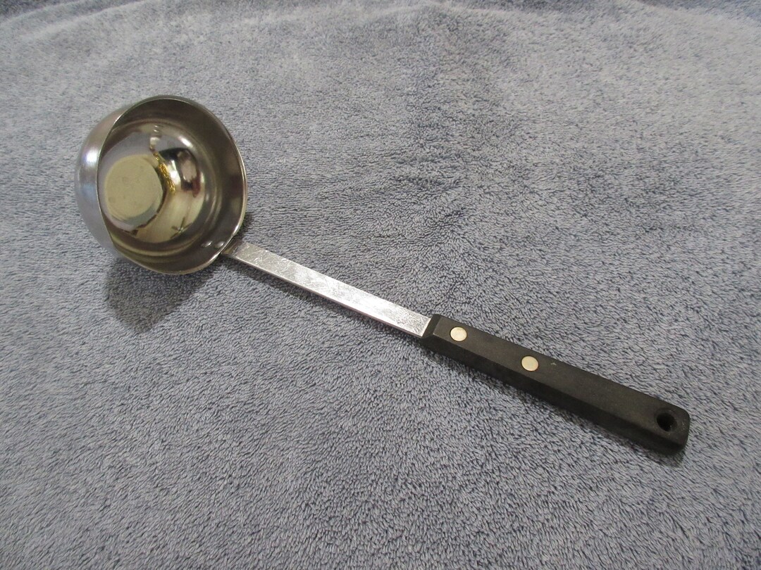 EKCO FORGE Soup Ladle 11 Stainless Steel Made in USA Black Riveted ...