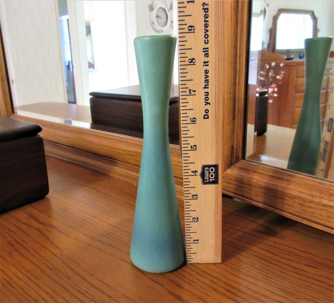 Van Briggle Art Pottery Bud Vase Ming Blue Ombre Turquoise Green Blue ...