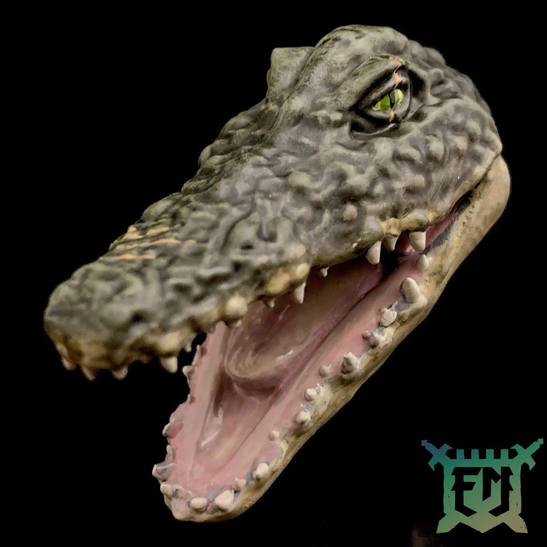 Croc Scarred Open Mouth Head Unpainted - Etsy