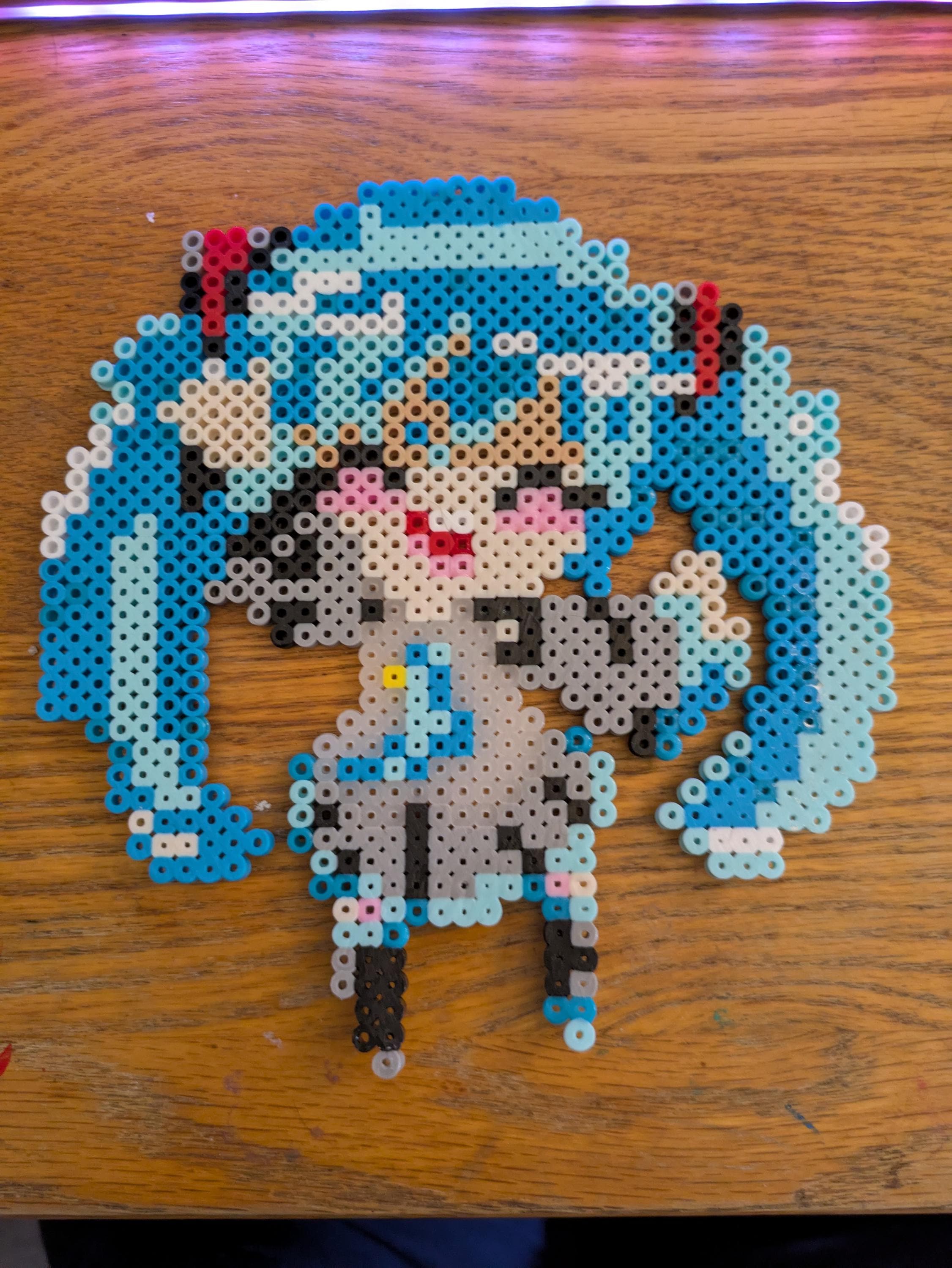 Hatsune Miku Chibi Perler Bead Art - Etsy