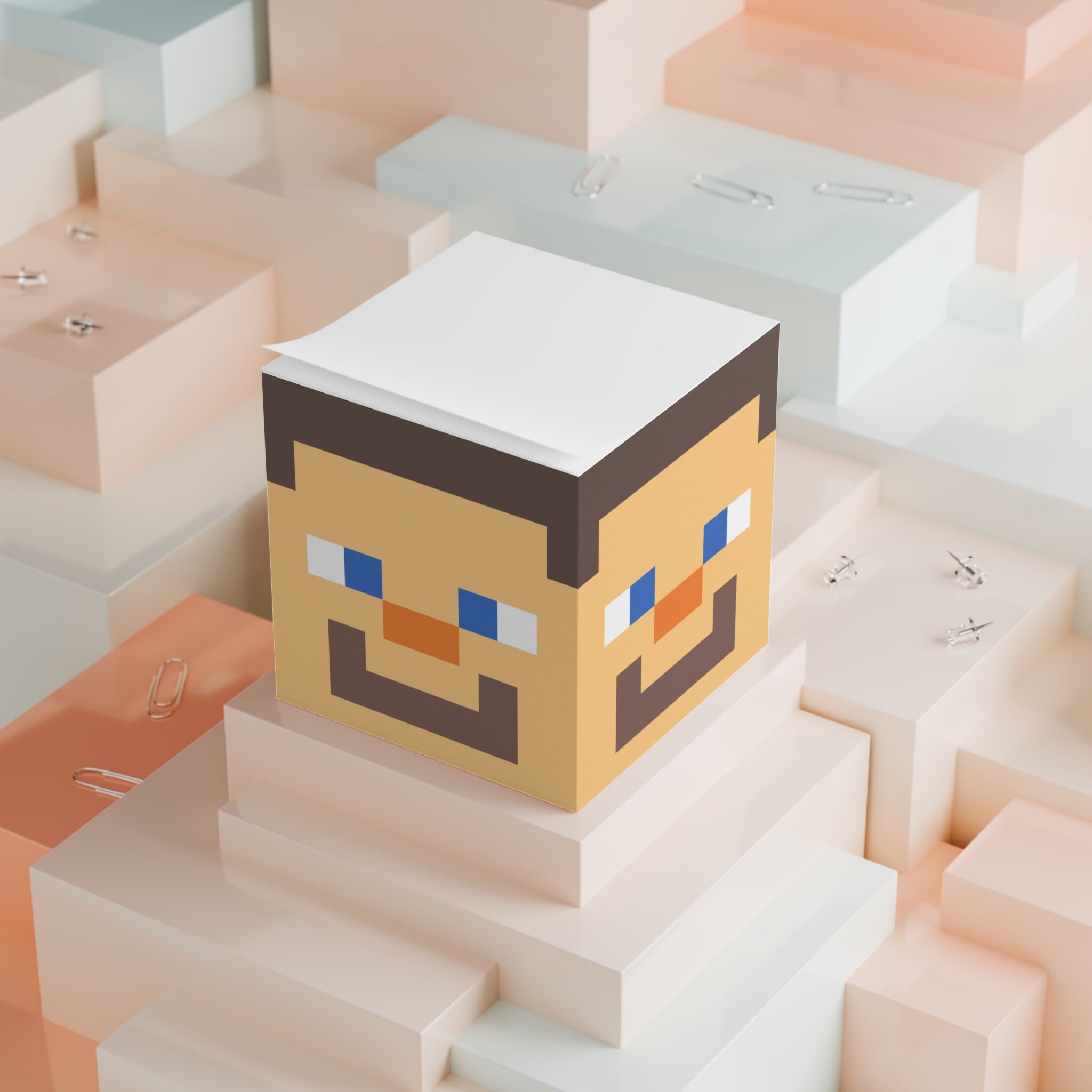Mincraft Steve Sticky Note Cube - Etsy