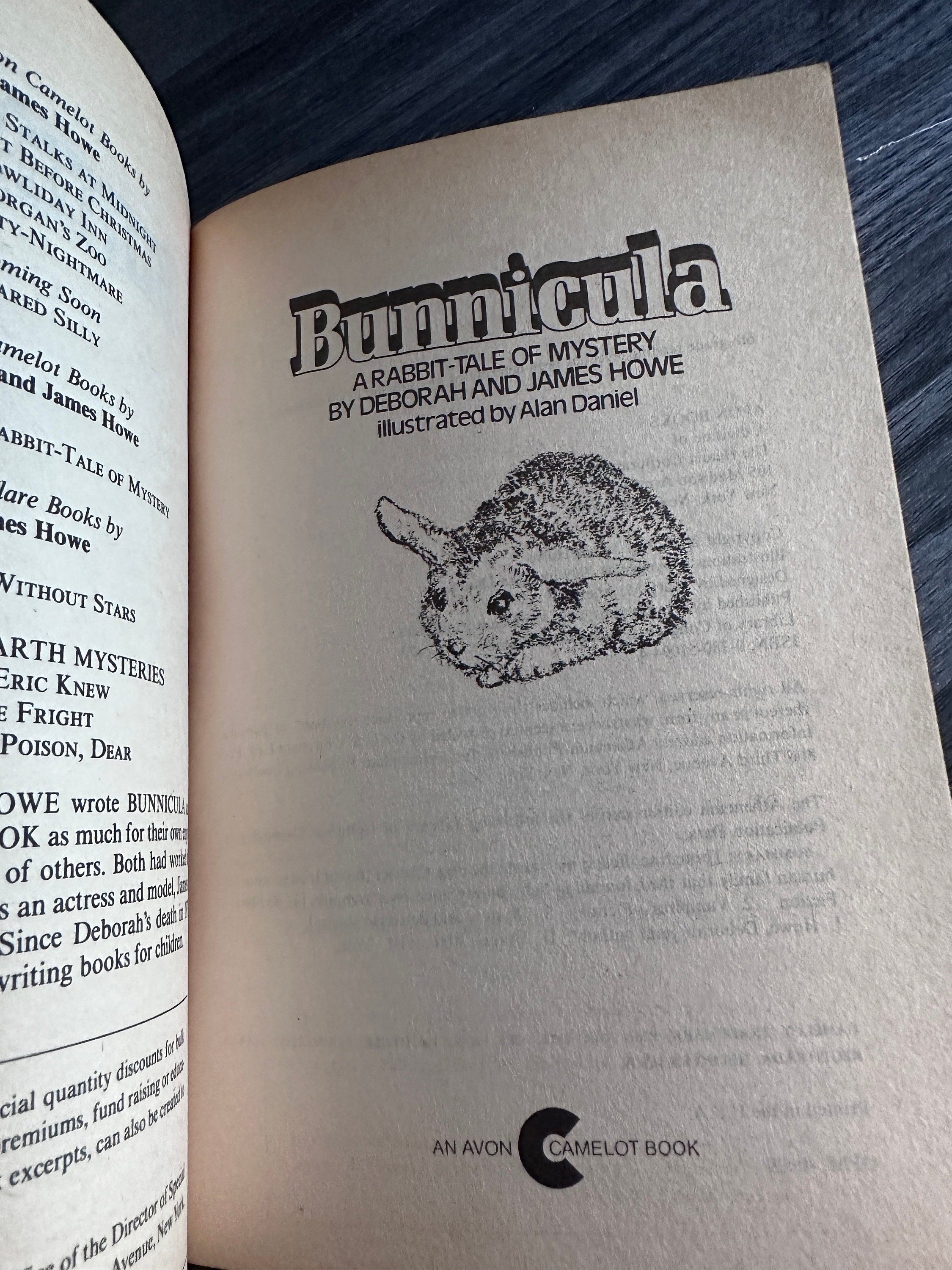 Bunnicula by Deborah and James Howe Avon Camelot Printing - Etsy