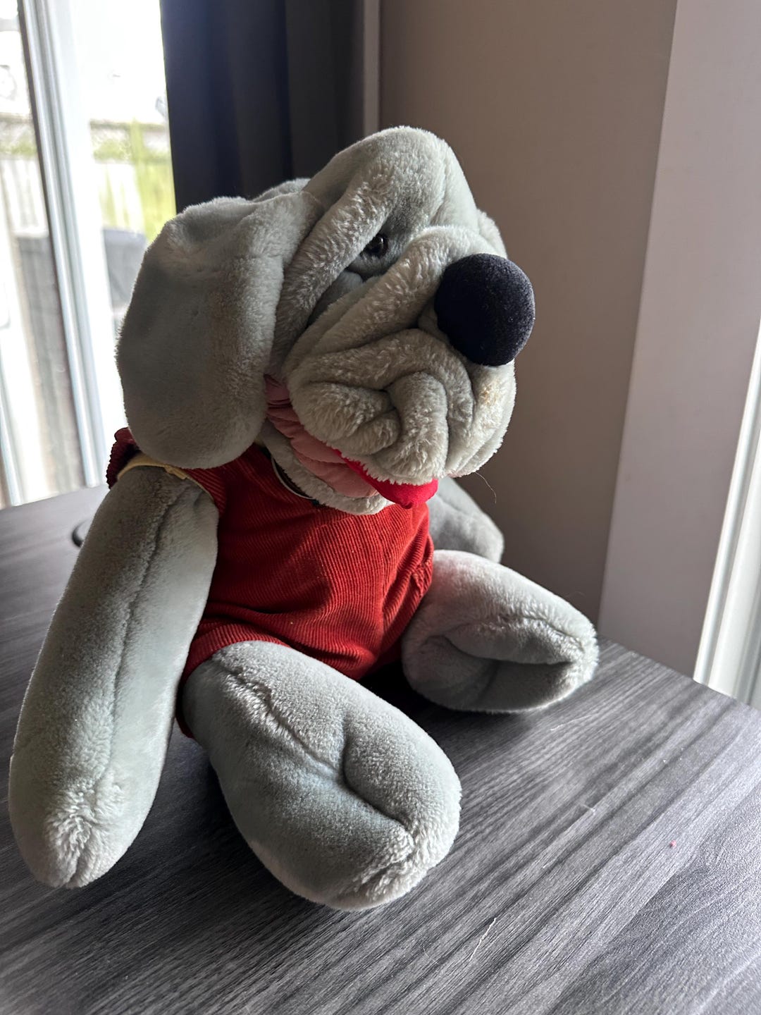 Wrinkles Dog Puppet Ganz Bros, With Original Bows and Bone Vintage 1985 ...