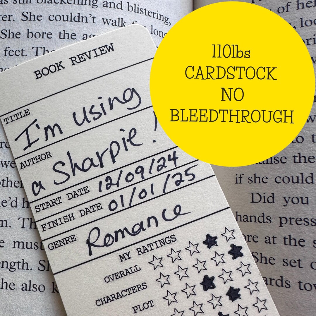 Book Review Bookmark 5-pack: Fill-in, 110 Lbs Cardstock - Etsy