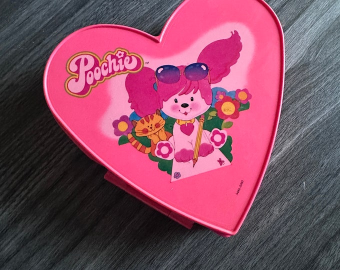 80s Vintage Mattel 1982 Poochie Pink Plastic Heart-shapped Box Case - Etsy