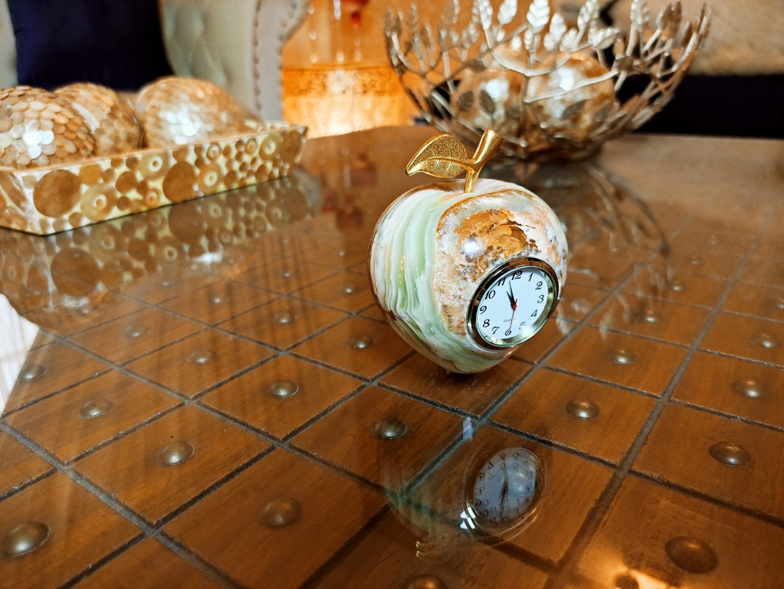 Handmade Apple Marble Table Clock Marble Home Décor - Etsy