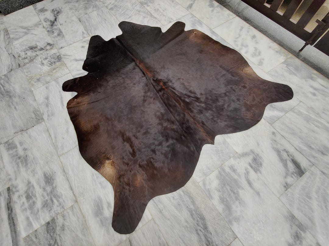 Genuine Brazilian Natural Black and Brown Cowhide Rug Real Cow Skin Rug ...