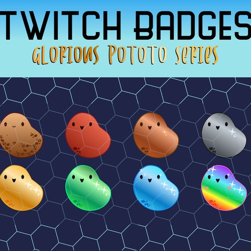 Cute Potato Twitch Sub Badges V2 Set of 6 With 2 Versions - Etsy