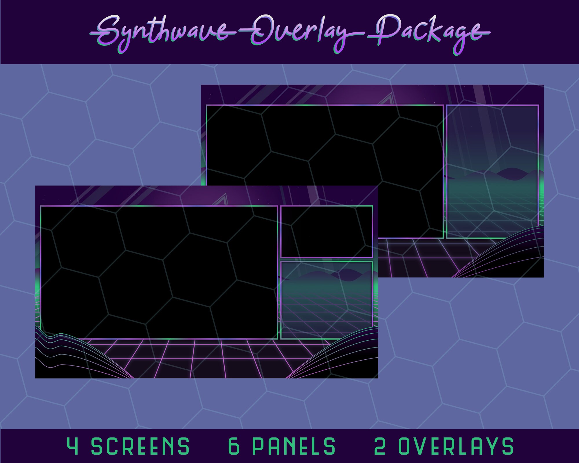 Retro Neon Synthwave Twitch Overlay for Streamers - Etsy