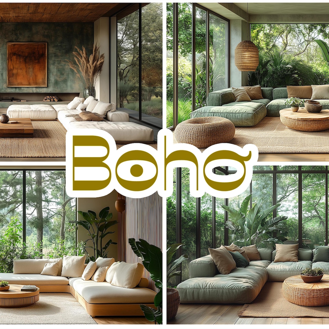 Boho Aesthetic Zoom Background Bundle, 12 Virtual Desktop Wallpaper ...