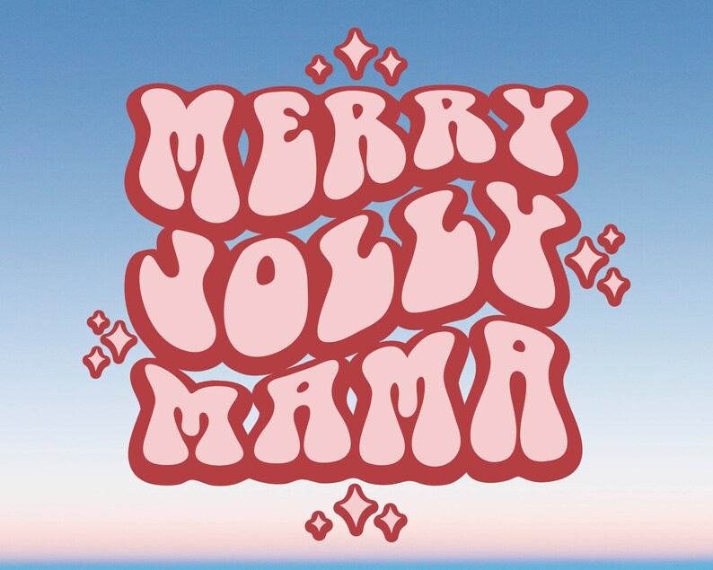 Merry Jolly Mama Svg Files for Cricut Retro Funny Mom - Etsy