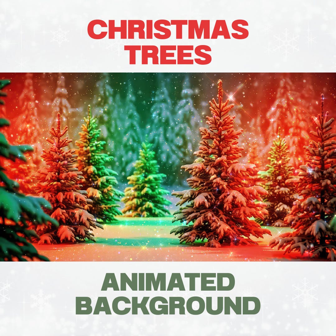 Christmas Vtuber Background, Animated Snow Christmas Tree Zoom Live ...