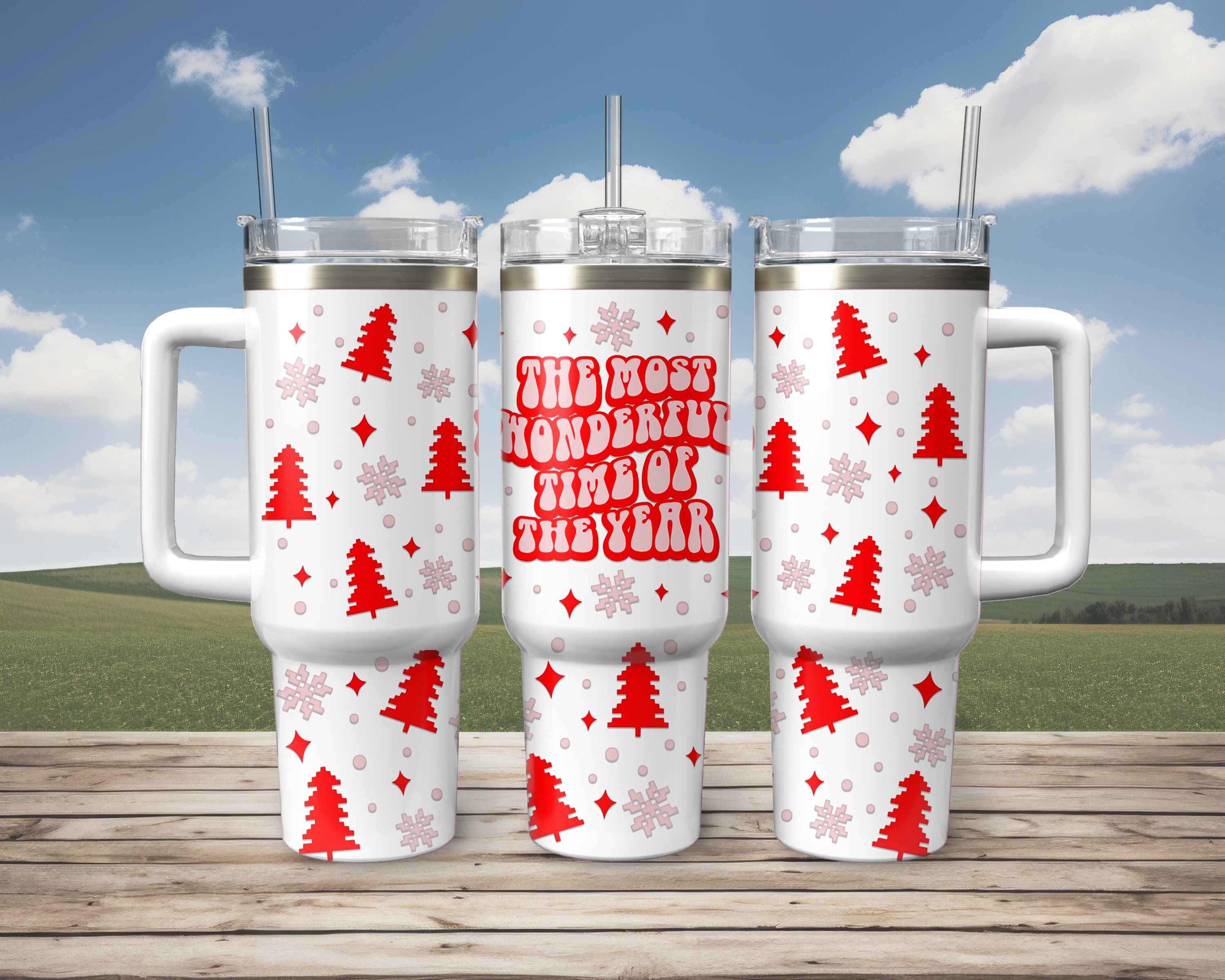 Merry Christmas SVG 40 Oz Stanley Tumbler Wrap Svg, the Most Wonderful ...