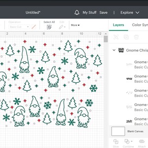 40 Oz Tumbler Wrap Svg Christmas Gnome Svg, Funny Christmas Tree Gnome ...