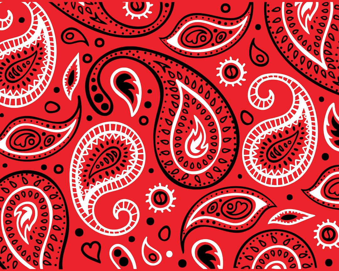 Red Paisley Bandana Pattern SVG: Cricut, Silhouette Cut File (digital ...