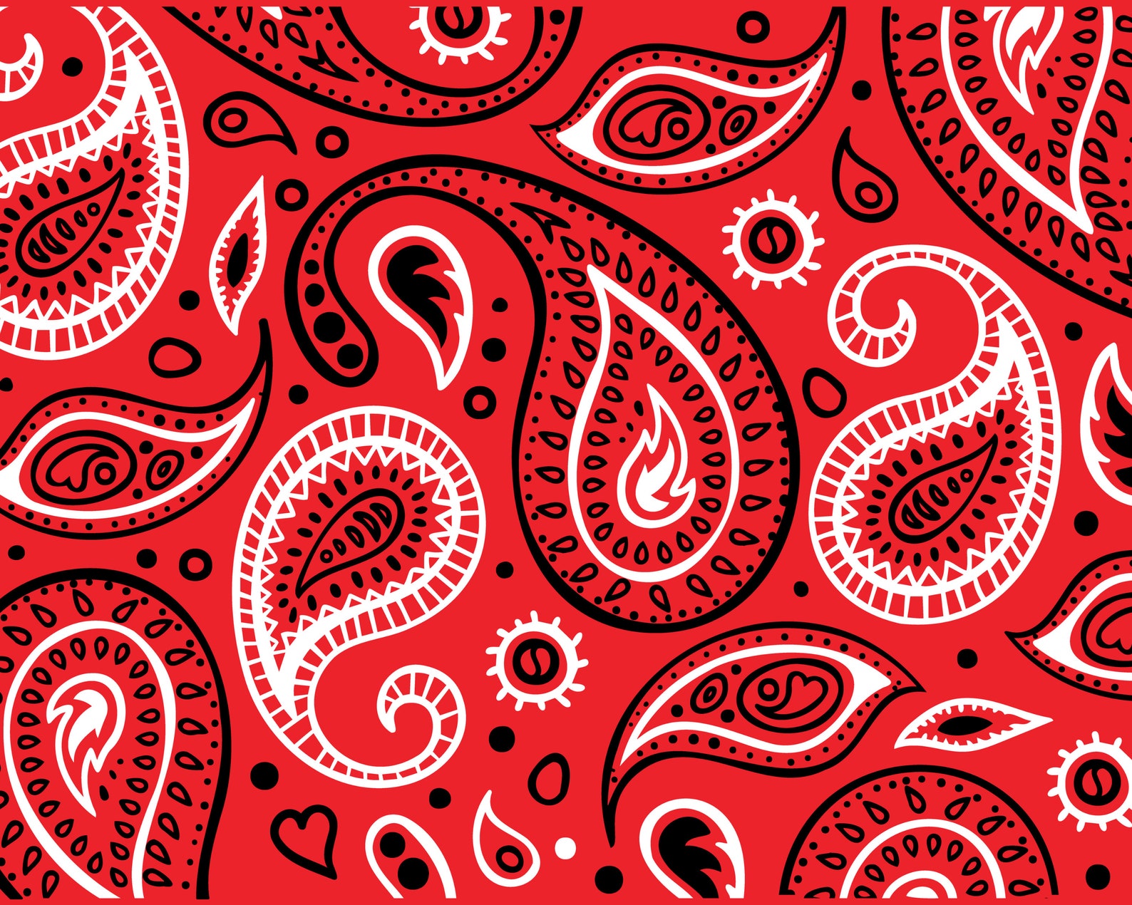 Red Paisley Bandana Pattern SVG: Cricut, Silhouette Cut File (digital ...