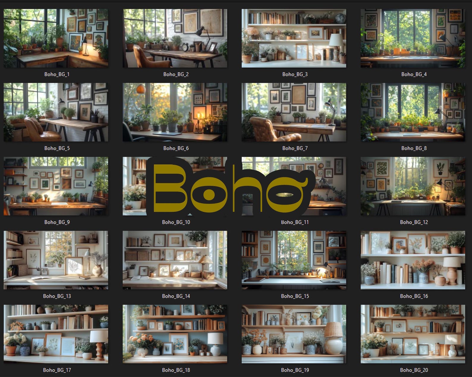 Boho Office Zoom Background Bundle, 20 Virtual Desktop Wallpaper, Home ...