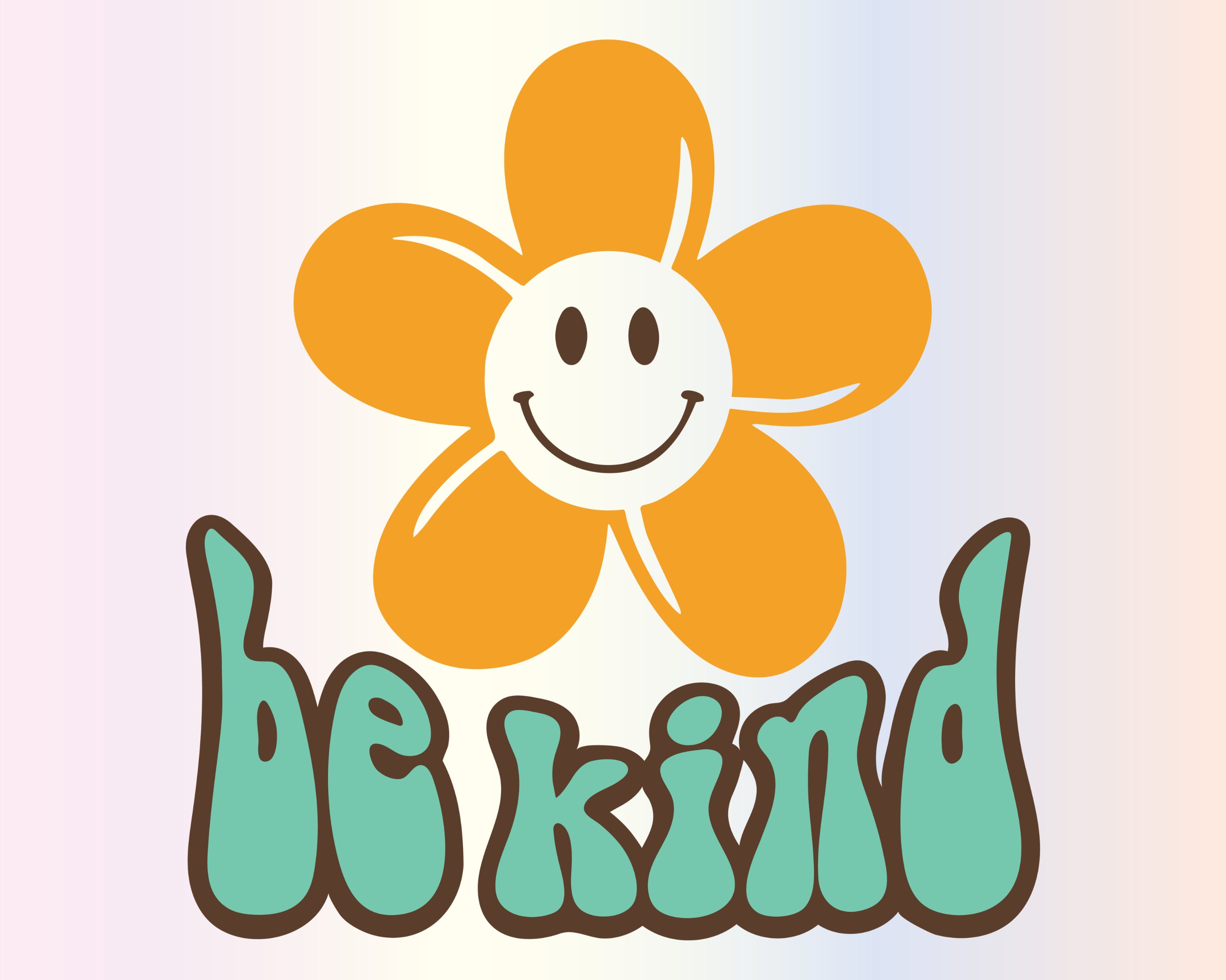 Be Kind SVG Smiley Face Svg Files for Cricut Boho Retro - Etsy UK