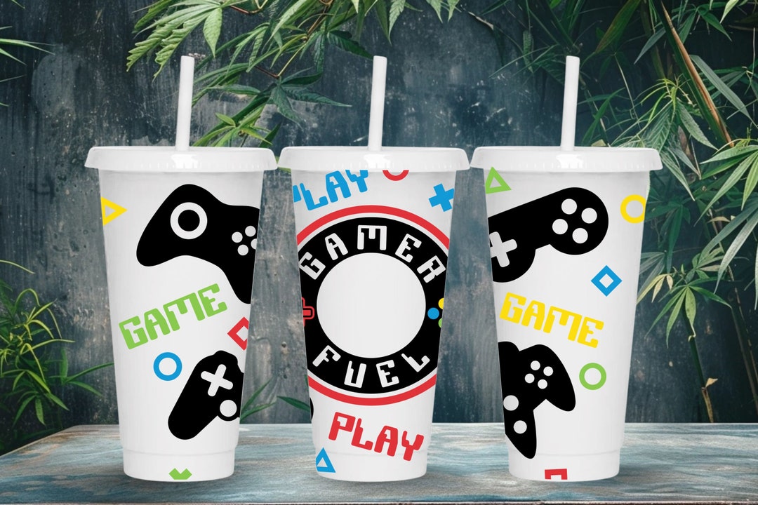 Gamer Fuel Starbucks Cup Wrap SVG: Video Game Controller Design ...