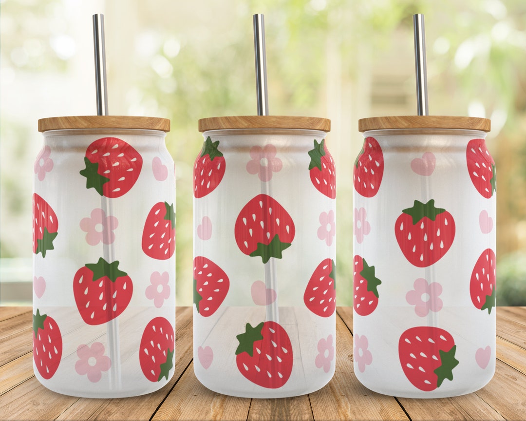 Verano Fresa Libbey Glass Wrap Svg, Fruta de Fresa 16oz Libby Beer Can ...