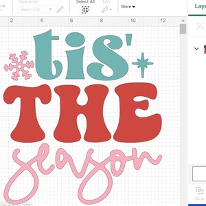 Tis the Season Svg Files for Cricut, Funny Retro Groovy Merry Christmas ...