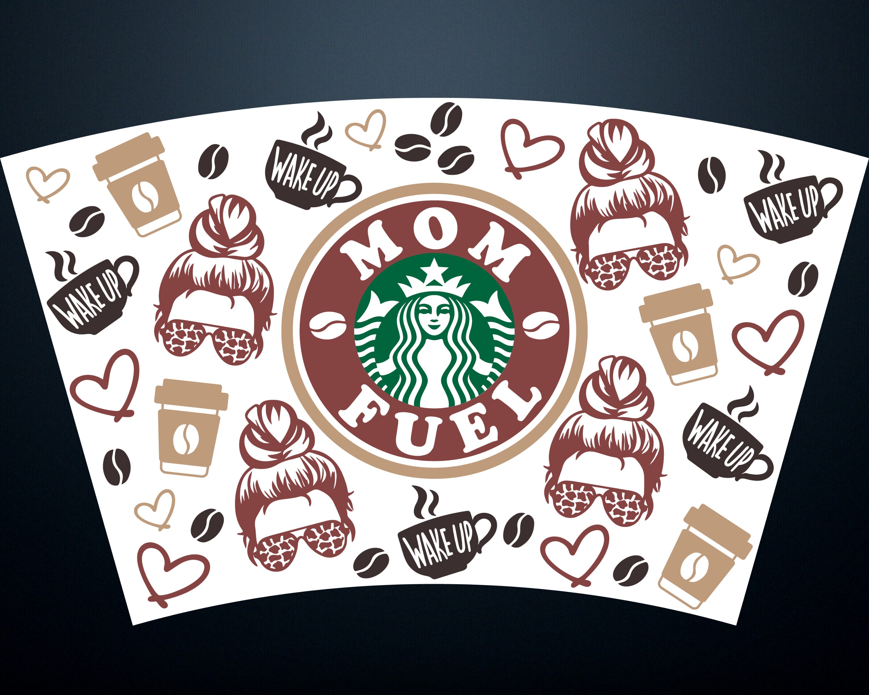 Mom Fuel SVG Starbucks Cup Wrap Svg Mom Life Coffee 24oz - Etsy