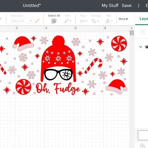 Oh Fudge Svg Libbey Glass Wrap Svg, Funny Retro Christmas Movie 16oz ...