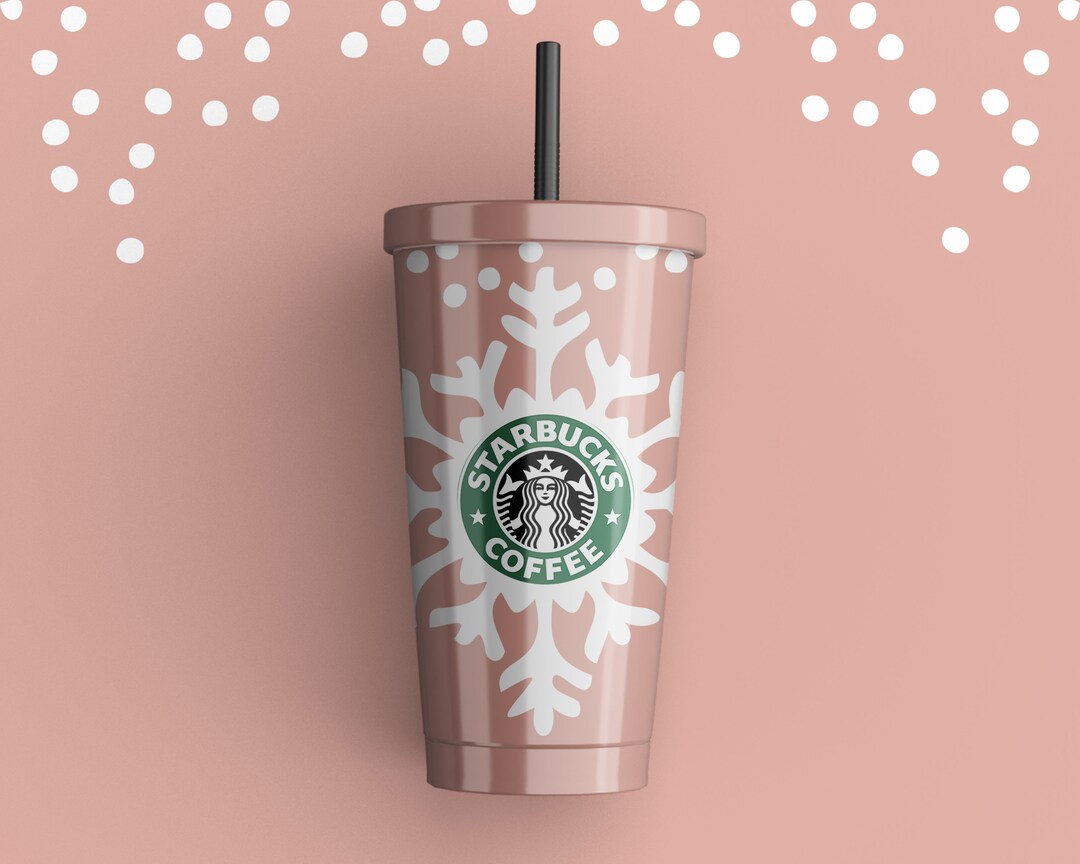 Snowflake Starbucks Cup Wrap SVG: Winter Venti Cold Cup File (digital ...