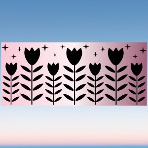 Spring Tulip Flower SVG Libbey Glass Wrap Svg, Boho Floral Easter 16oz ...