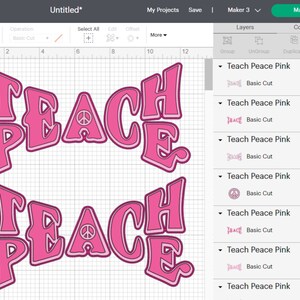 Teach Peace Svg Files for Cricut, Trendy Boho Teacher Positive Mom Life ...