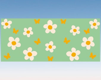 Spring Flower Svg Libbey Glass Wrap Svg, Summer Daisy Floral Svg 16oz ...