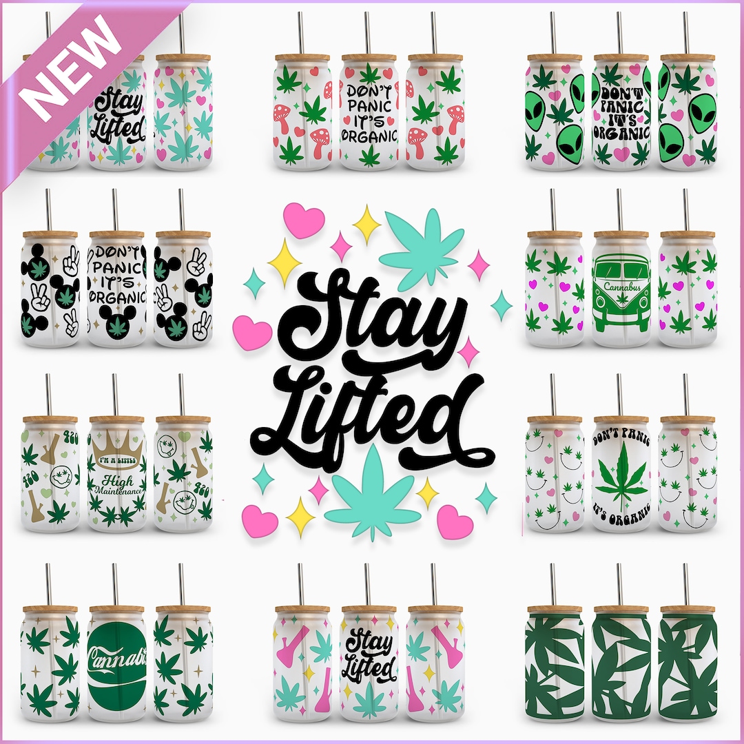 Weed SVG Libbey Glass Wrap Svg Bundle, Funny Hippie Cannabis 420 Stoner ...