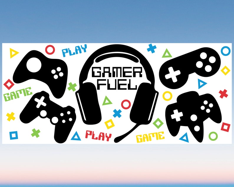 Gamer Fuel SVG Libbey Glass Wrap Svg Video Game Controller - Etsy