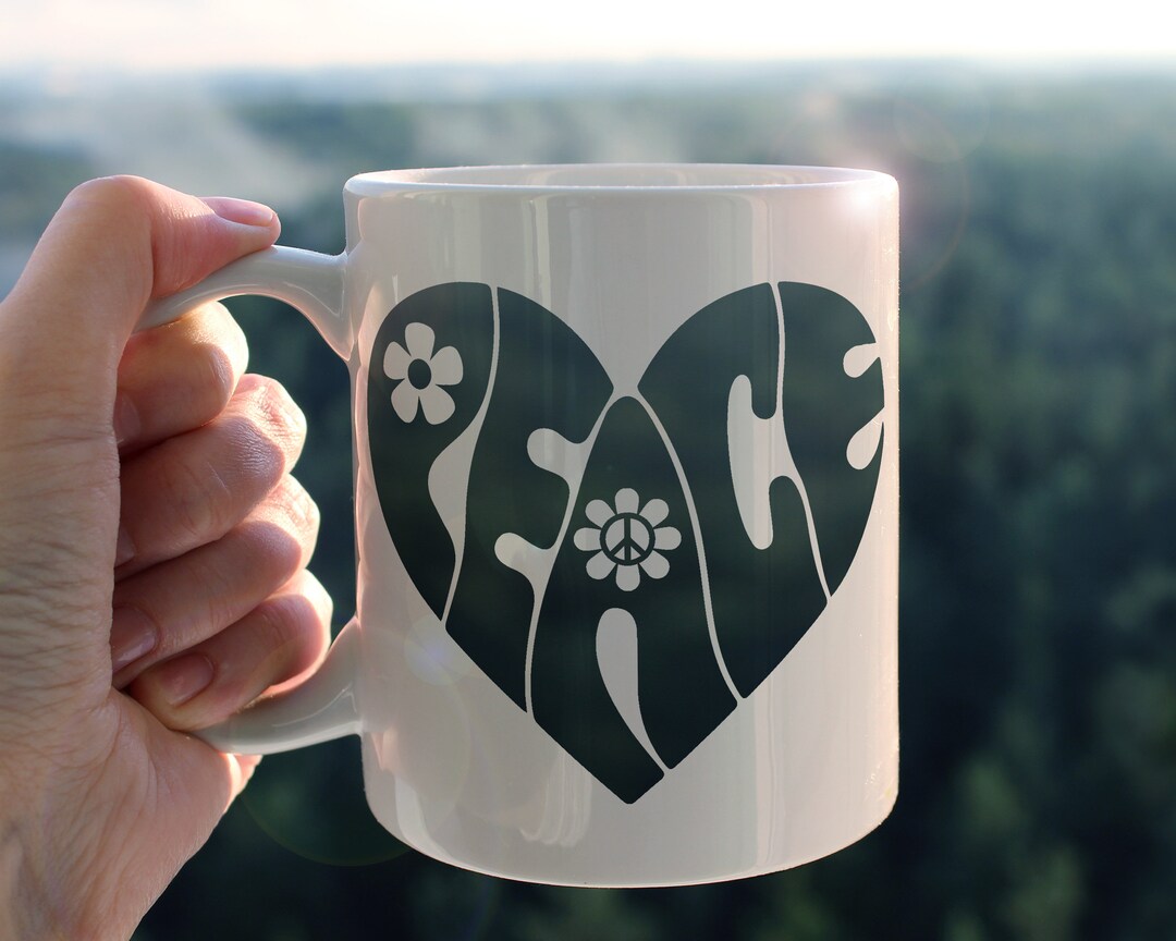 Retro Peace Heart Svg Files for Cricut, Groovy Hippie SVG for Shirts ...