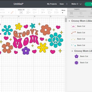 Groovy Mom SVG Libbey Glass Wrap Svg, Boho Mothers Day Hippie Flower ...