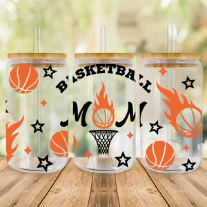 Basketball Mom SVG Libbey Glass Wrap Svg, Game Day Sports 16oz Libby ...