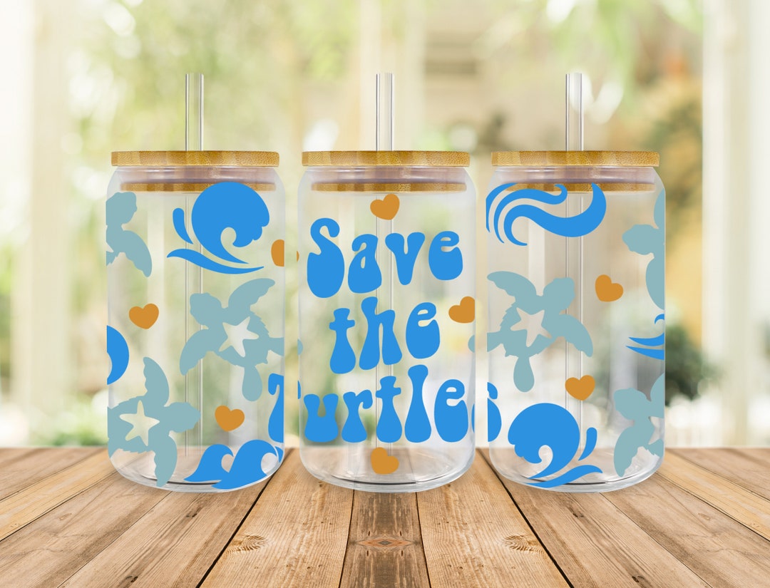 Sea Turtle Libbey Glass Wrap Svg, Summer Beach Ocean Turtle 16oz Libby ...