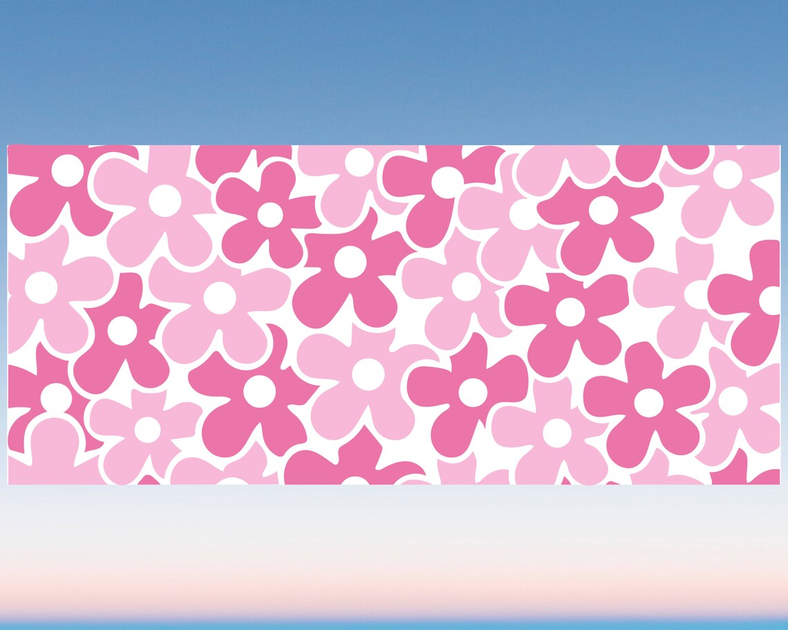 Pink Daisy Svg Libbey Glass Wrap Svg Floral Mothers Day SVG - Etsy