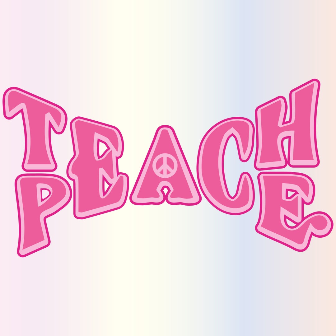 Teach Peace Svg Files for Cricut, Trendy Boho Teacher Positive Mom Life ...