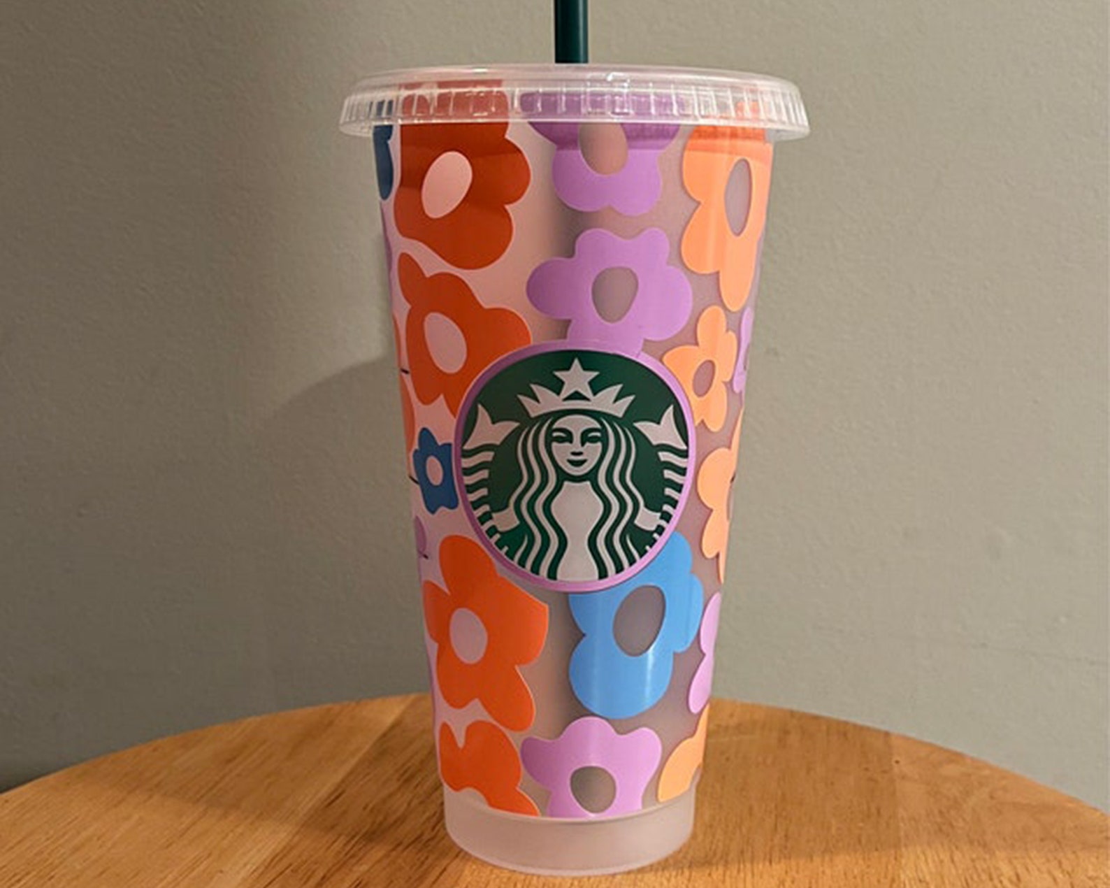 70s Groovy Flower SVG Starbucks Cup Svg 24oz Venti Cold Cup - Etsy