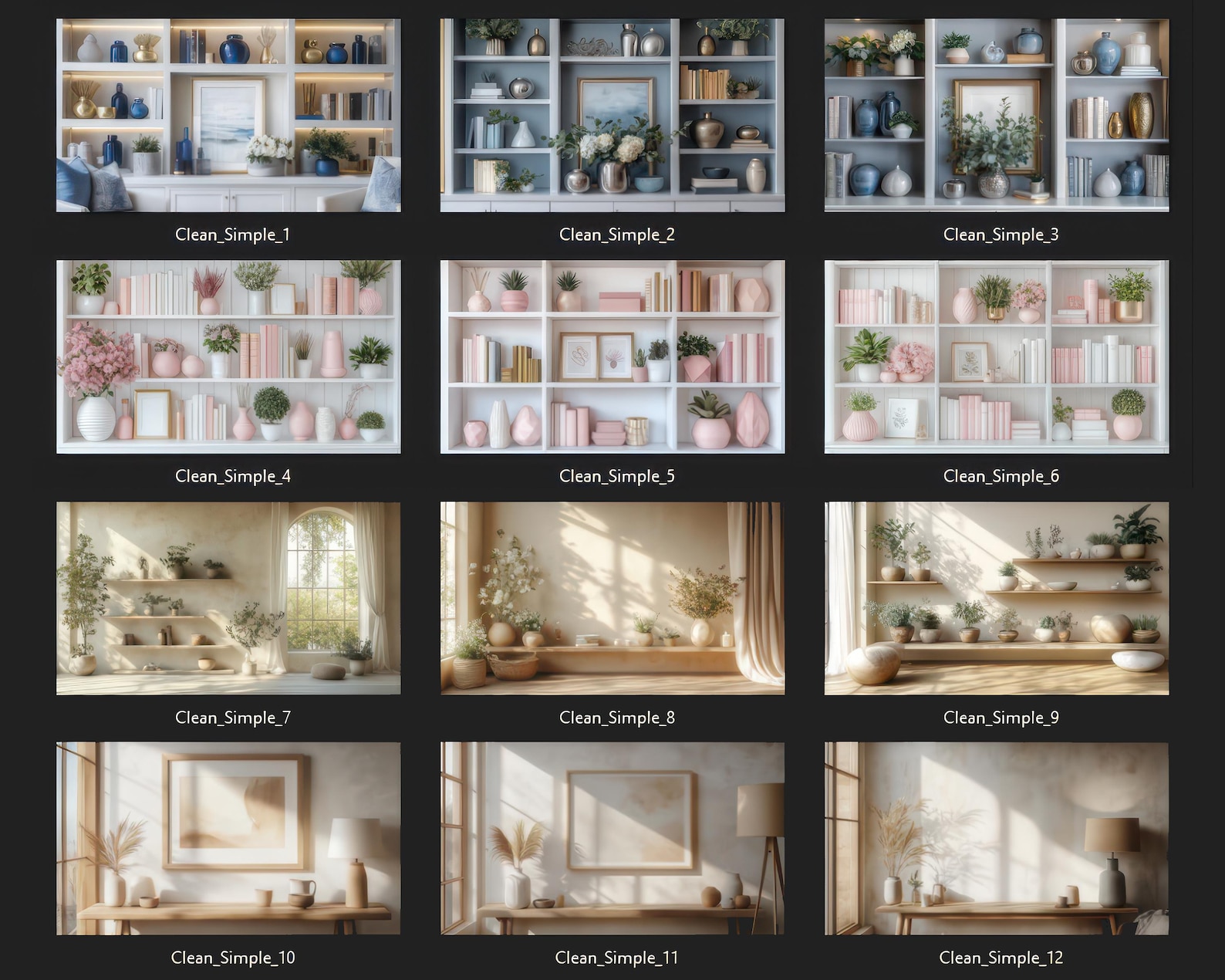 Clean Simple Zoom Background Bundle, 12 Virtual HD Desktop Wallpaper ...