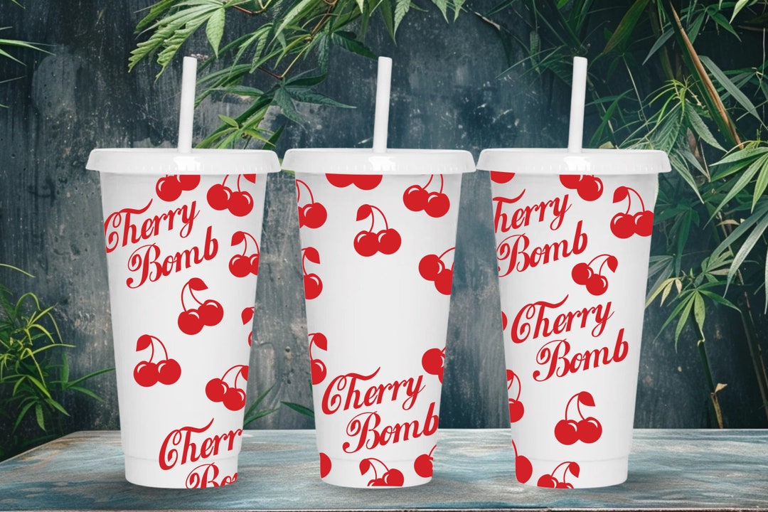 Cherry Bomb Starbucks Cup Wrap SVG: 70s Retro Venti Cold Cup (digital ...