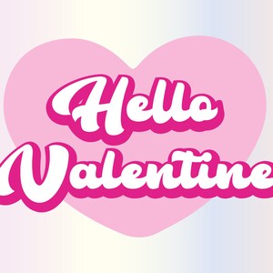 Hello Valentine Svg Files for Cricut, XOXO Heart Love Funny Retro Kids ...