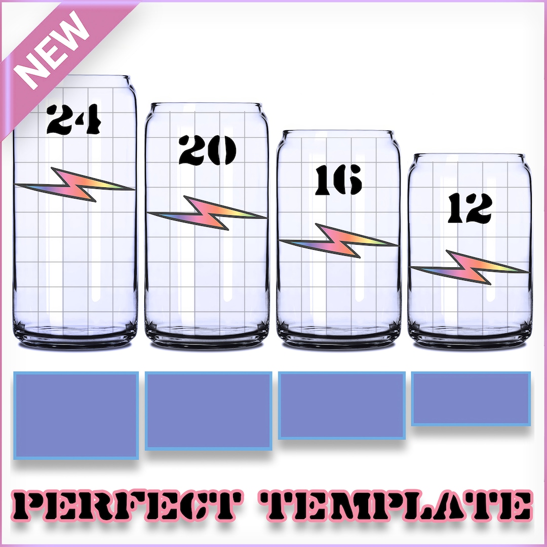 12oz 16oz 20oz 24oz Libbey Glass SVG Full Wrap Template Bundle, Libby ...