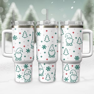40 Oz Tumbler Wrap Svg Christmas Gnome Svg, Funny Christmas Tree Gnome ...