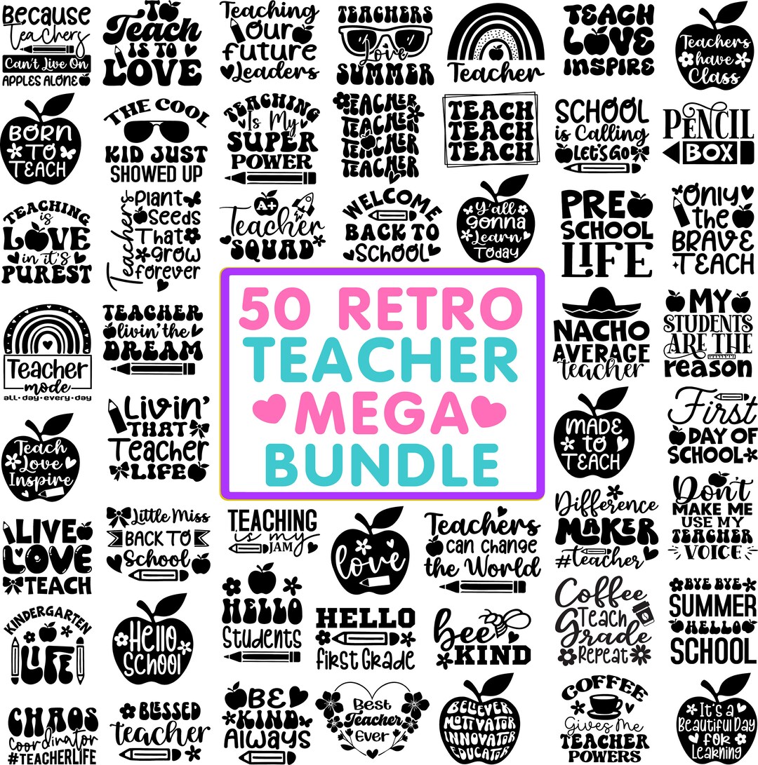 Teacher Svg Bundle, Teacher Quote Svg, Teacher School Svg, Teacher Life ...