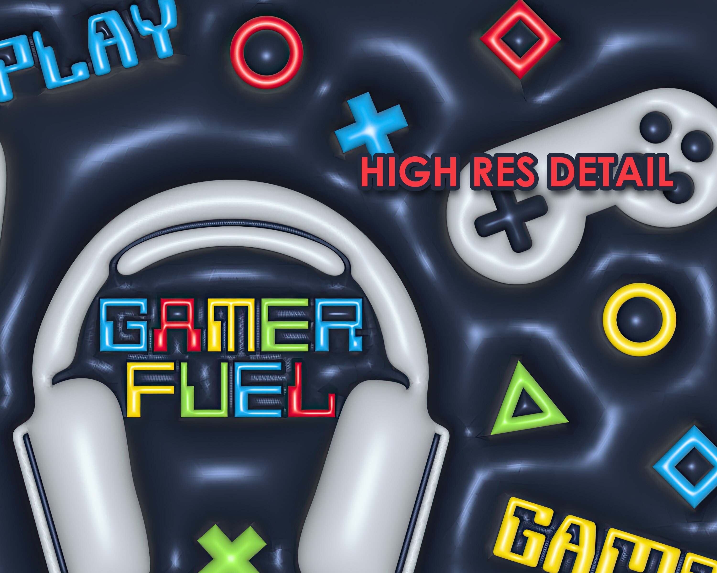 Gamer Fuel Tumbler Wrap: 3D Video Game Controller Design (PNG Download ...