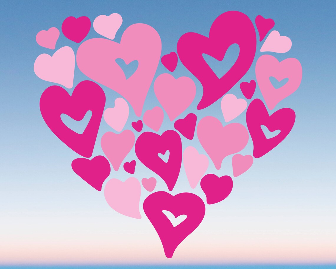 Groovy Heart Svg Files for Cricut Mom Love Valentines Day - Etsy