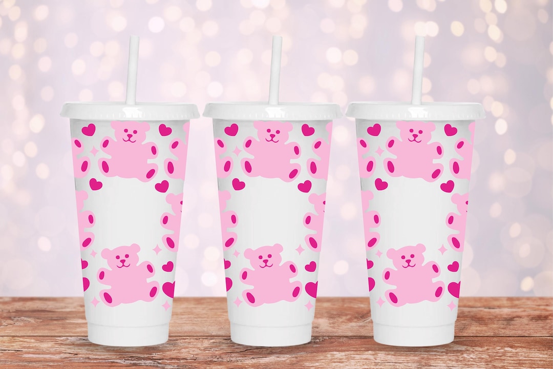 Teddy Bear Starbucks Cup Wrap SVG: Valentine's Day Venti Cold Cup ...
