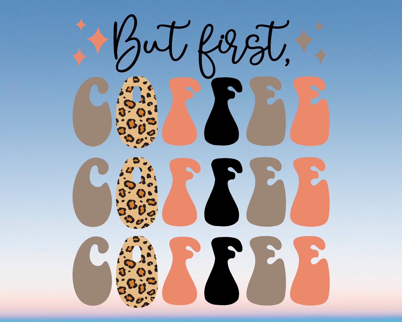 But First Coffee SVG Files for Cricut Boho Groovy Coffee - Etsy